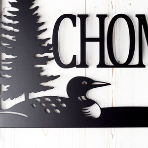 Rustic Custom Metal Sign, Loon, Lake House Deco, Address Sign, Name ...