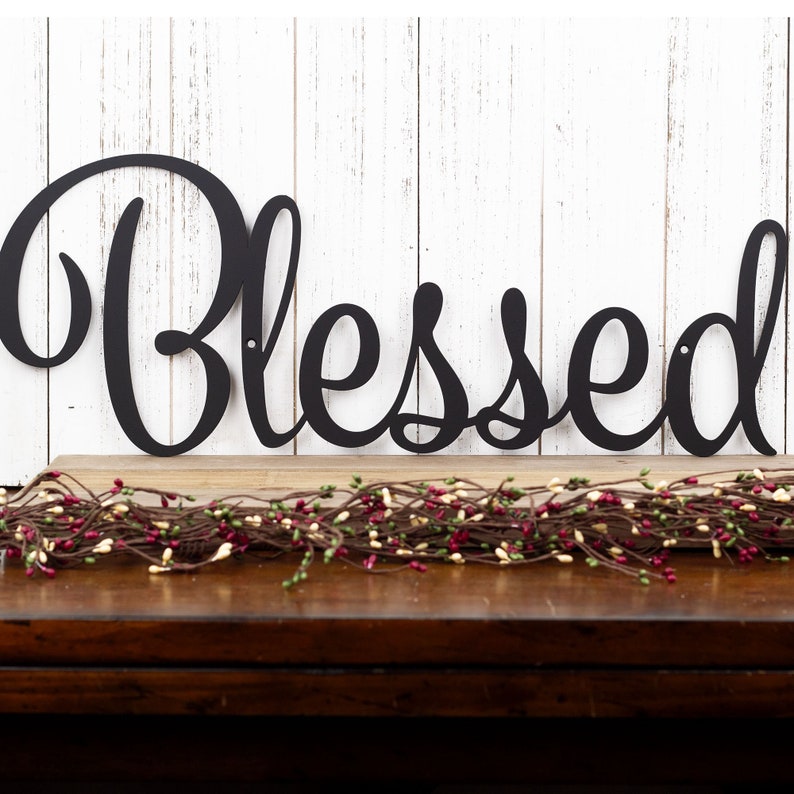 Blessed Sign, Metal Wall Art, Family Sign, Wall Decor, Farmhouse Sign ...