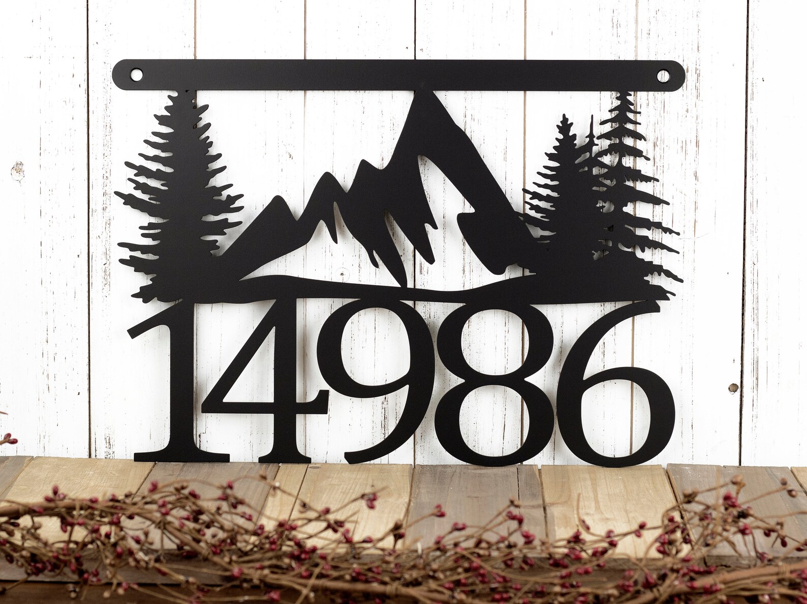 Mountain Metal House Number Sign Metal Sign Outdoor Sign - Etsy