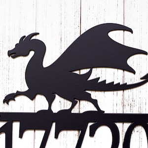 Metal Address Plaque With Dragon House Number Sign Outdoor - Etsy