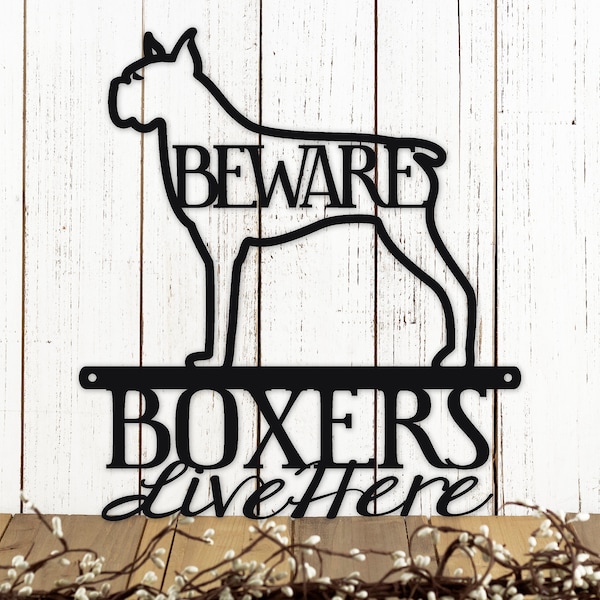Metal Boxer Dog Silhouette - Etsy