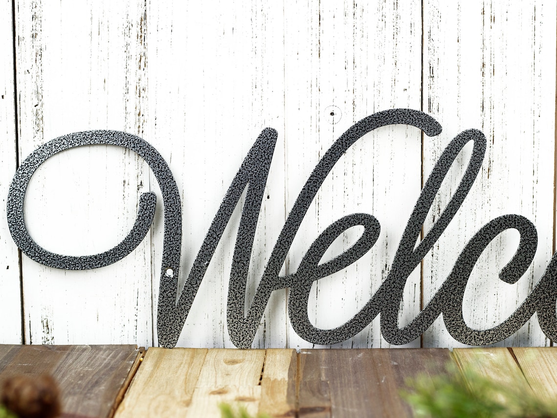 Horizontal Welcome Sign Metal Sign Outdoors Deck Welcome - Etsy