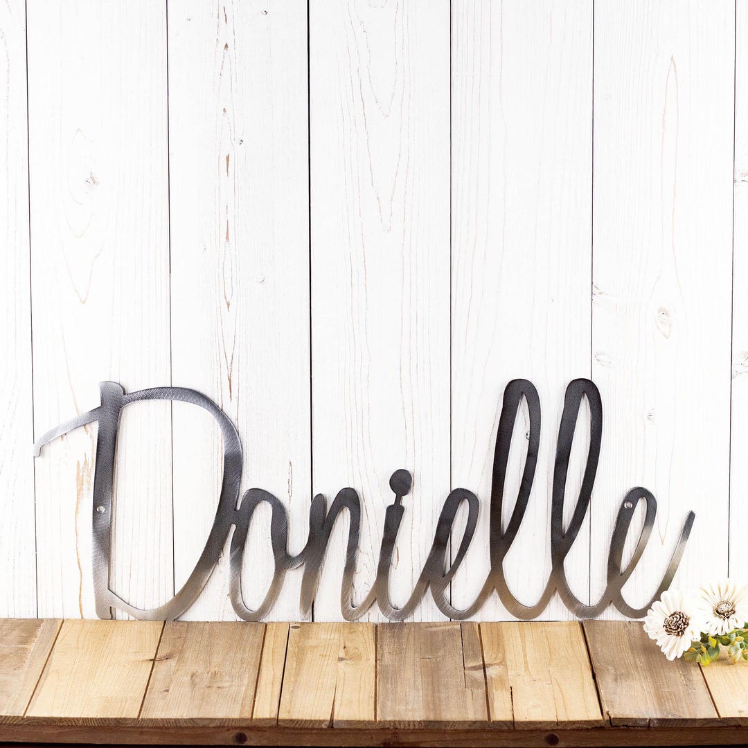 Personalized Script Metal First or Last Name Word Wall Art, Custom ...