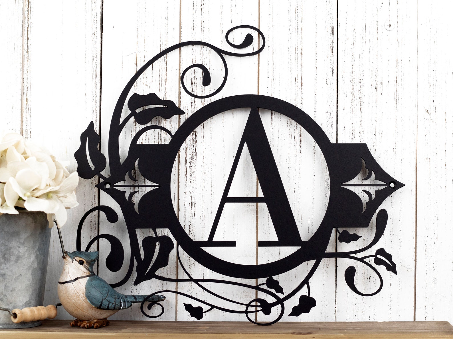 Monogram Metal Wall Art Custom Sign Monogrammed Letter Sign - Etsy