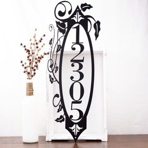 Vertical House Number, Address Sign for House, Metal Sign Personalized ...
