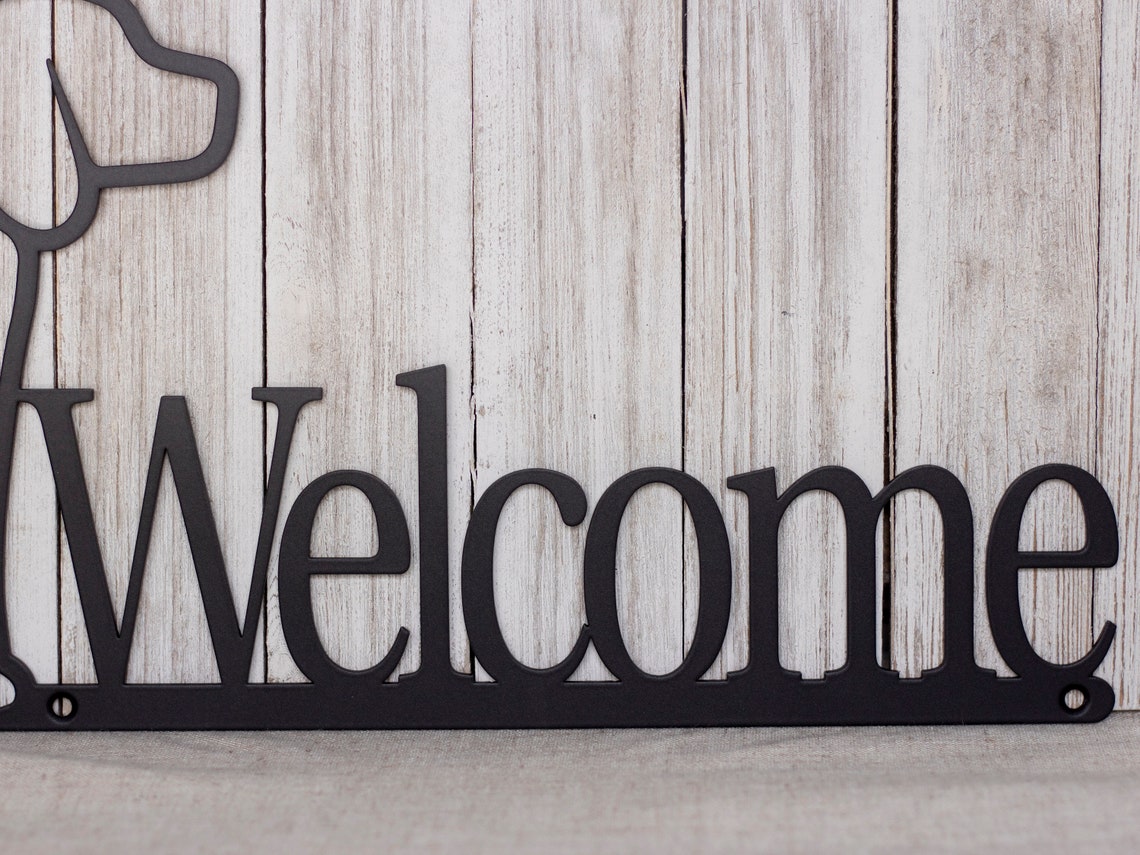 Dog Welcome Sign Labrador Outdoor Metal Wall Art Dog Lover | Etsy
