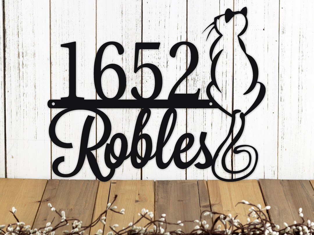 Custom Outdoor Cat House Number Family Name Metal Sign Custom - Etsy