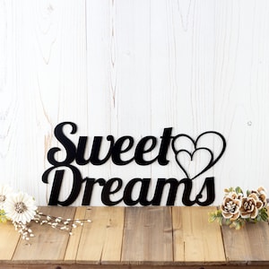 Sweet Dreams Metal Sign, Hearts, Metal Wall Art, Outdoor Sign, Signage ...