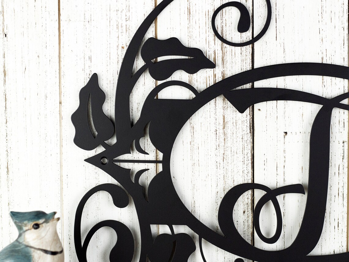 Metal Laser Cut Sign Monogram Metal Sign Family Letter - Etsy
