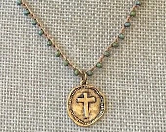 Cross Necklace Boho Faith Jewelry Boho Necklace Crochet Boho Jewelry ...