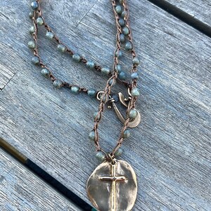 Cross Necklace Boho Faith Jewelry Boho Necklace Crochet Boho Jewelry ...