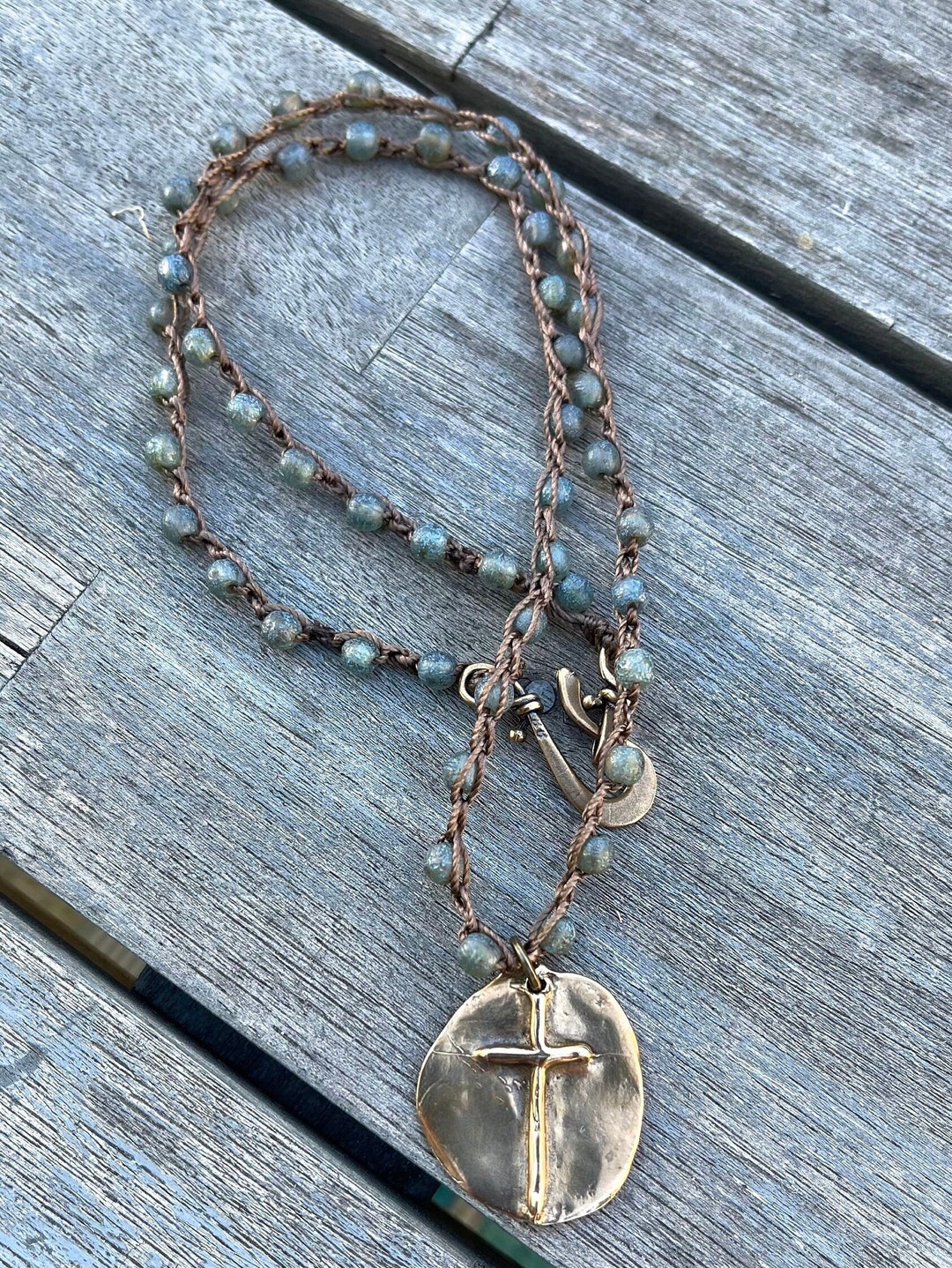 Cross Necklace Boho Faith Jewelry Boho Necklace Crochet Boho Jewelry ...