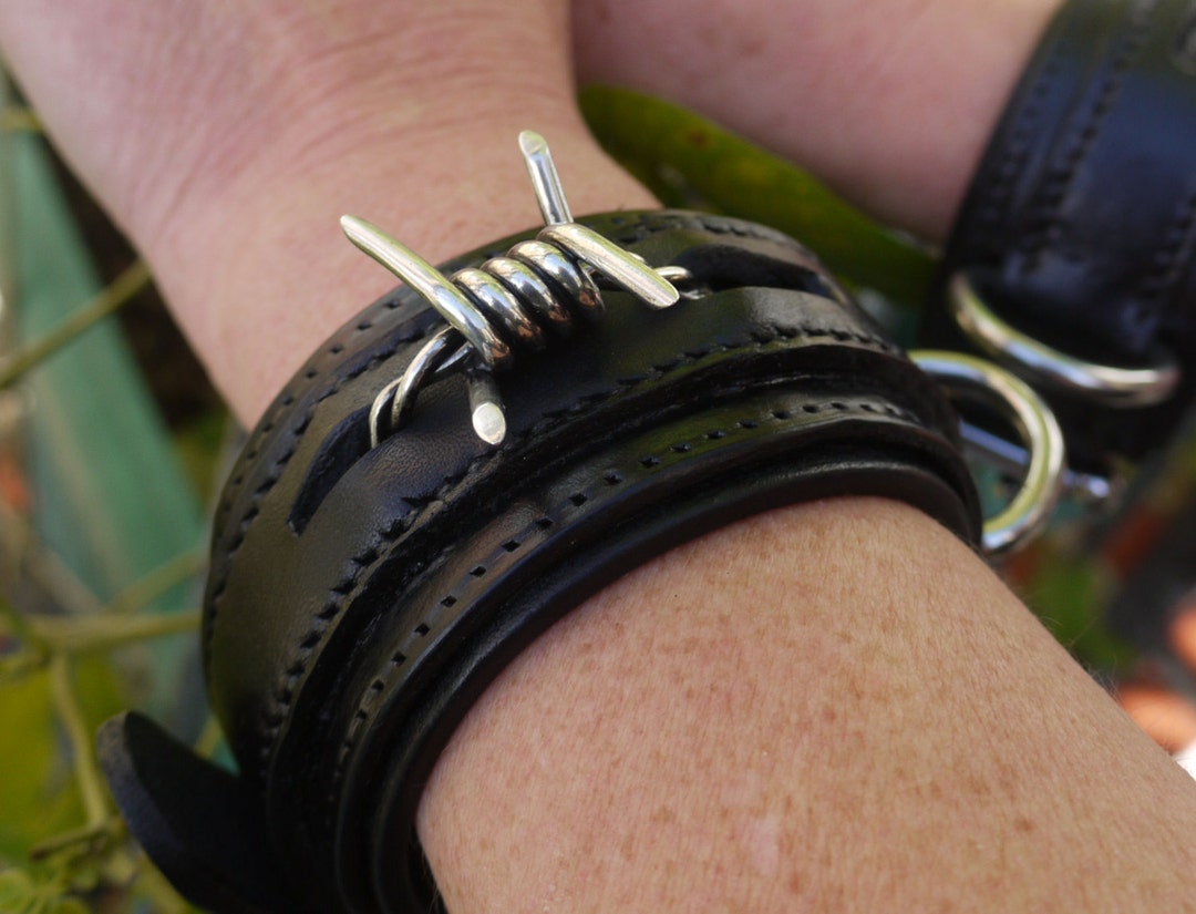 Barbed Wire (sterling Silver) Fetish Cuffs or Bondage Cuffs, Handmade ...