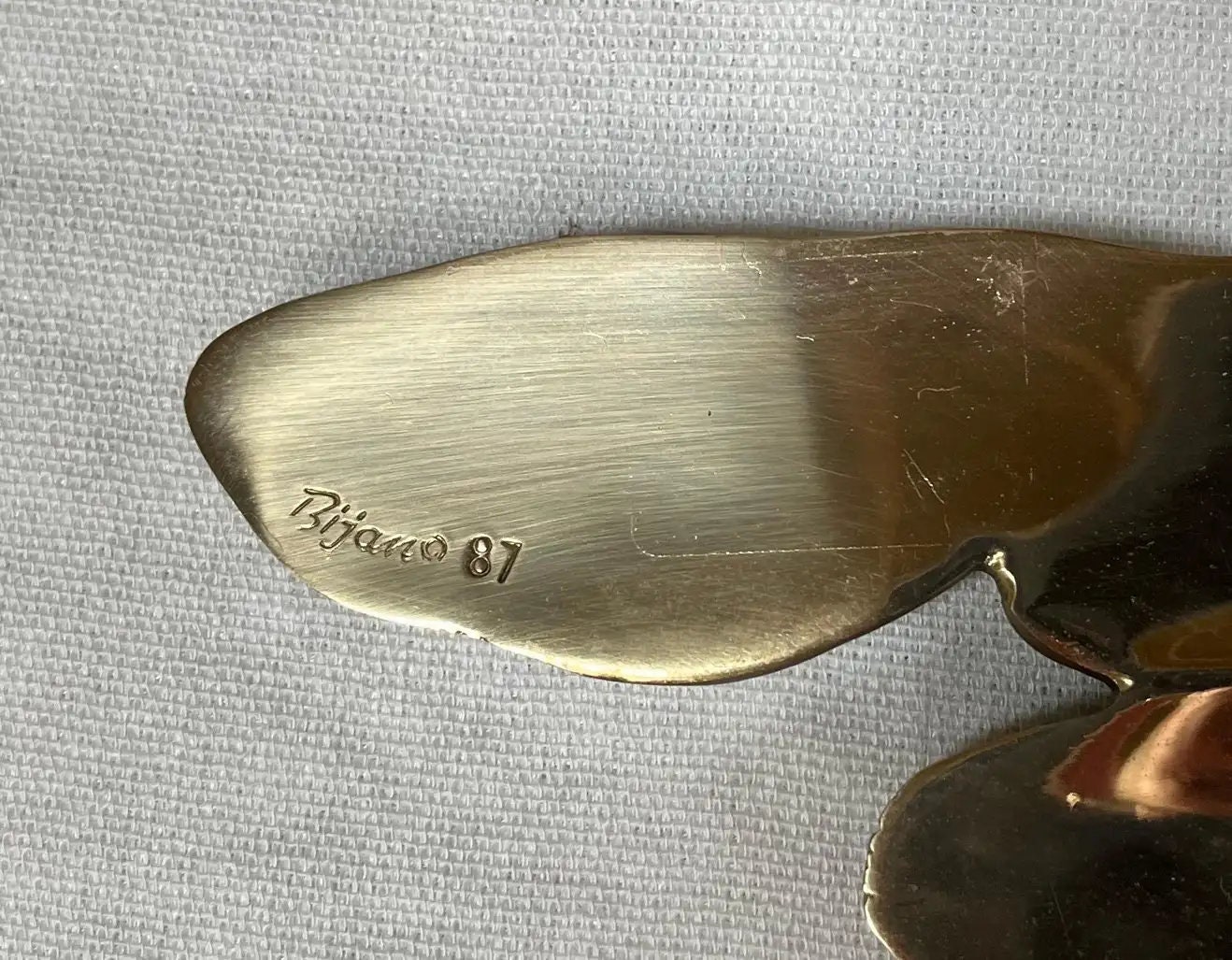 Curtis Jere Style Brass Water Lilies, Cattail, & Craines Wall Sculpture ...