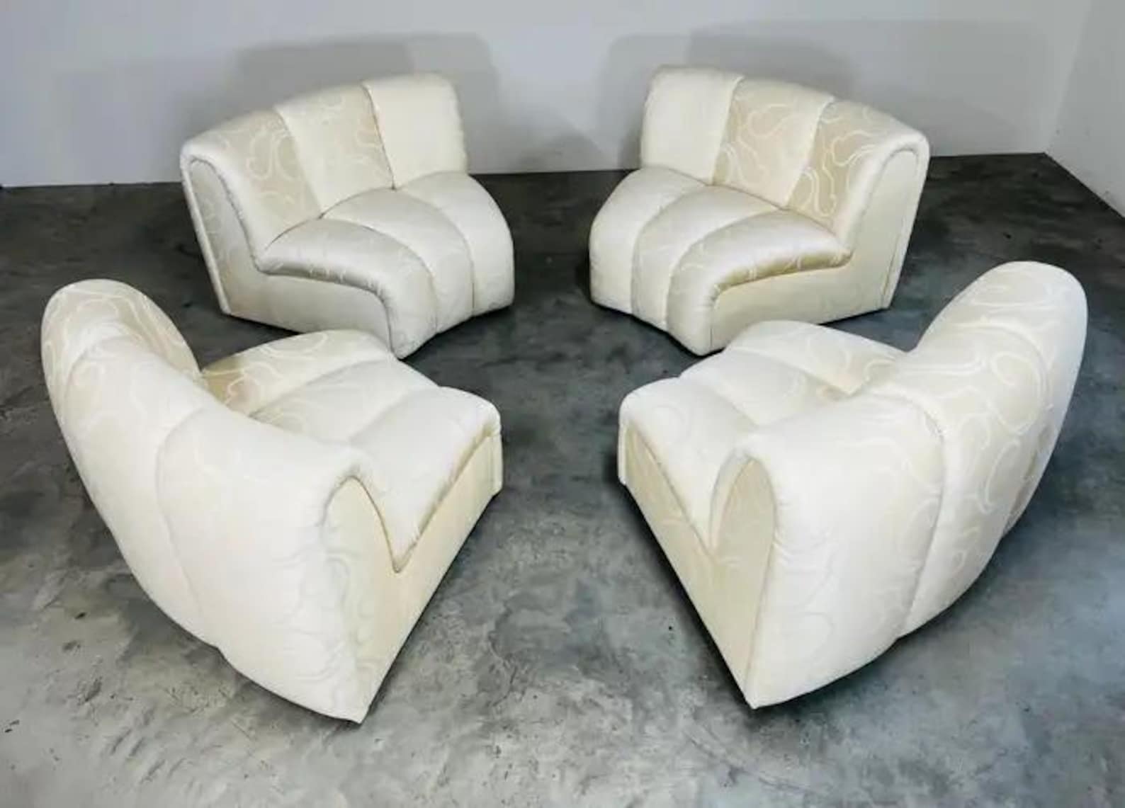 Vintage Post-modern Bernhardt Flair Channel 4-piece Modular Sectional ...
