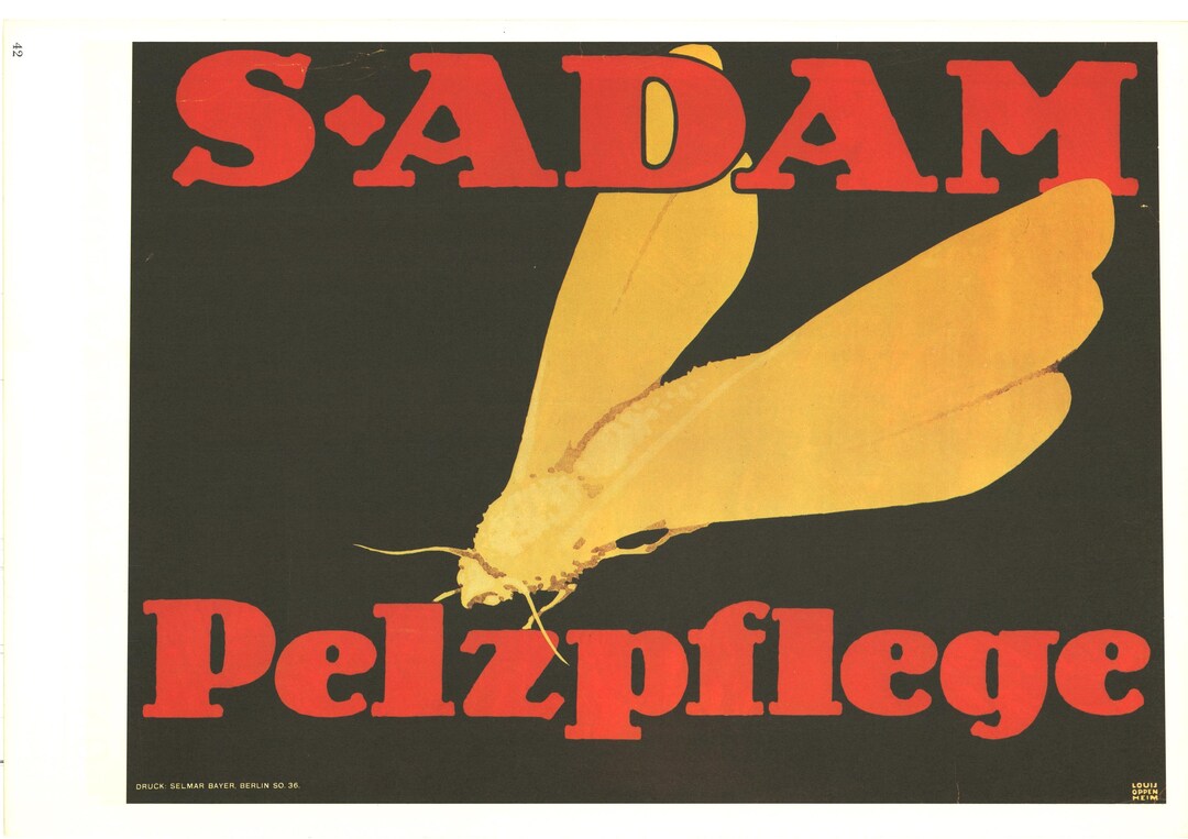 World: Antique German Advertising Poster - “S. Adam Pelzpflege” From ...