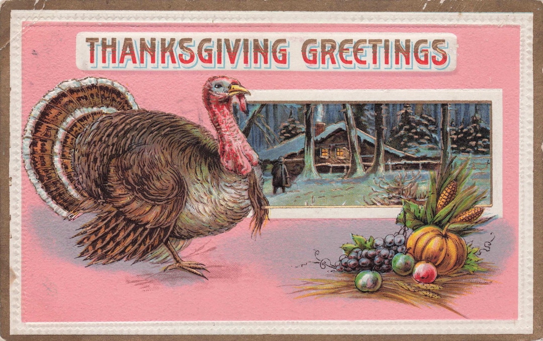 Thanksgiving: Antique Thanksgiving Turkey Postcard Vintage 1900s ...