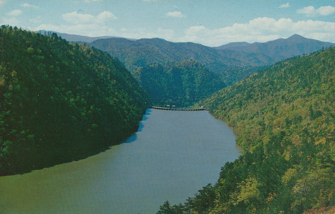 Tennessee: Vintage Postcard of Calderwood Lake and Dam in the Great ...