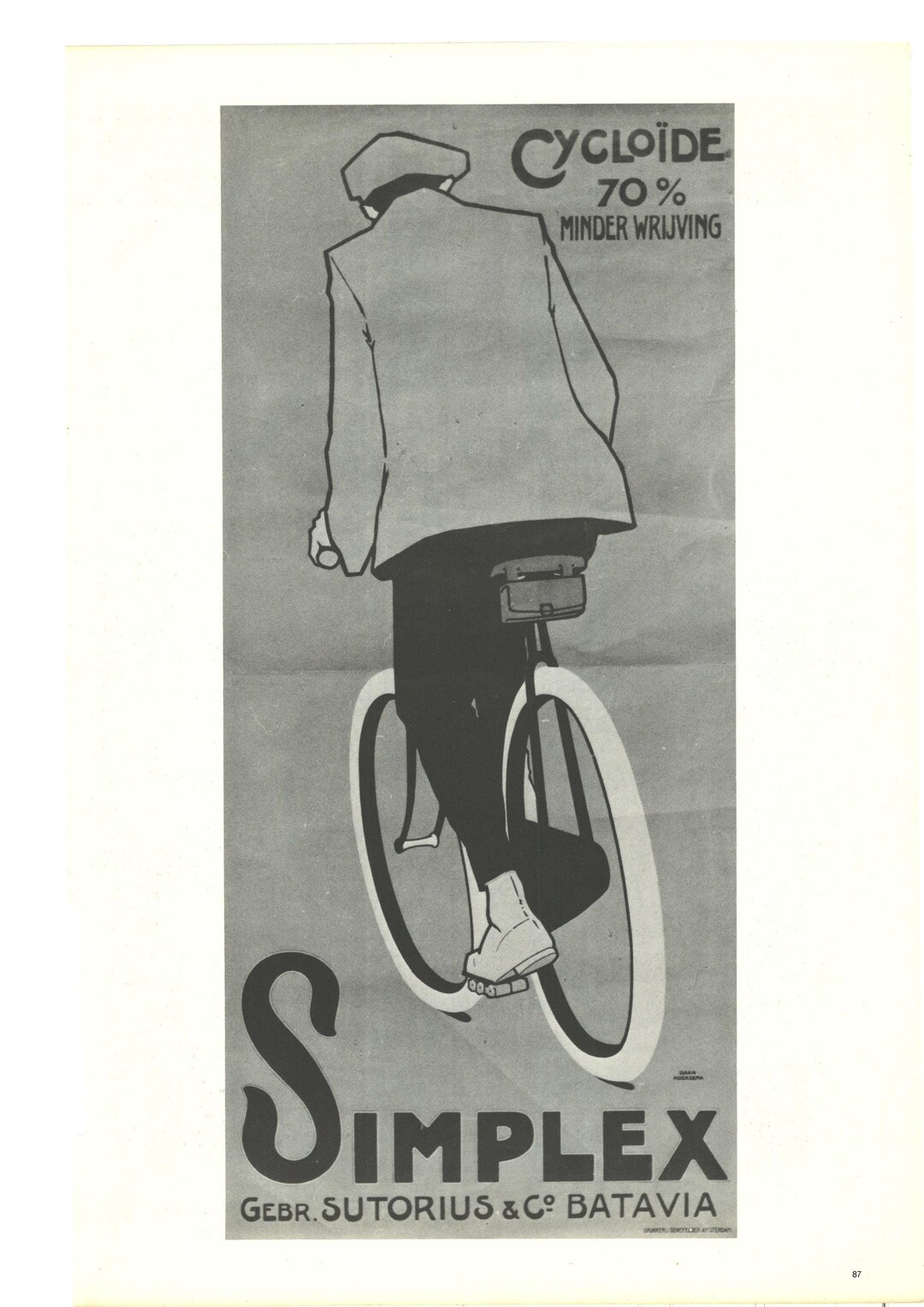 World: Vintage Cycloïde Poster simplex Bicycle Advertisement From 100 ...