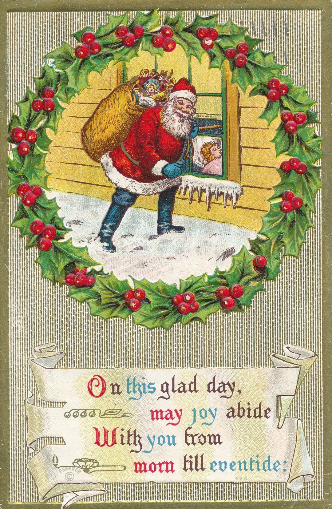 Christmas: 1912 Vintage Santa Claus Christmas Greetings Postcard ...