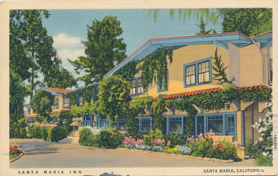 California: Antique Postcard of the Santa Maria Inn in Santa Maria ...