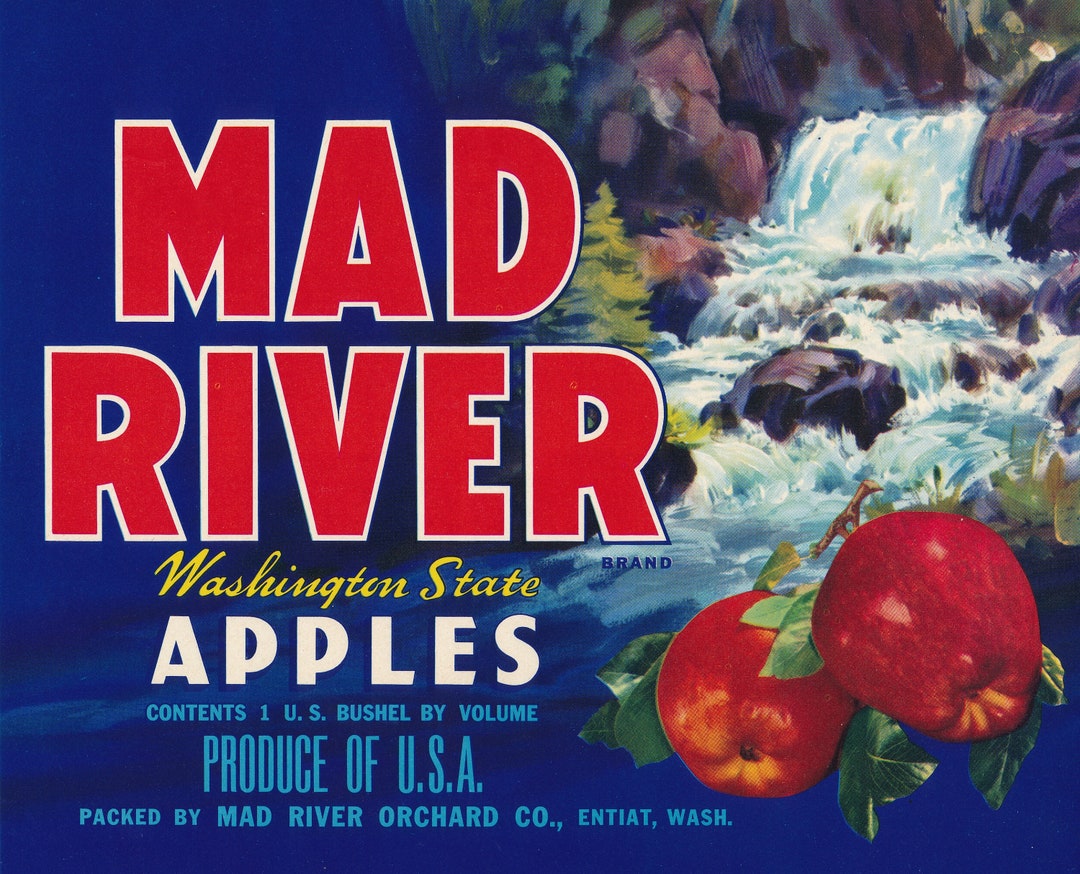 Antique Mad River Apples Crate Label: Washington State (1920's) - Etsy