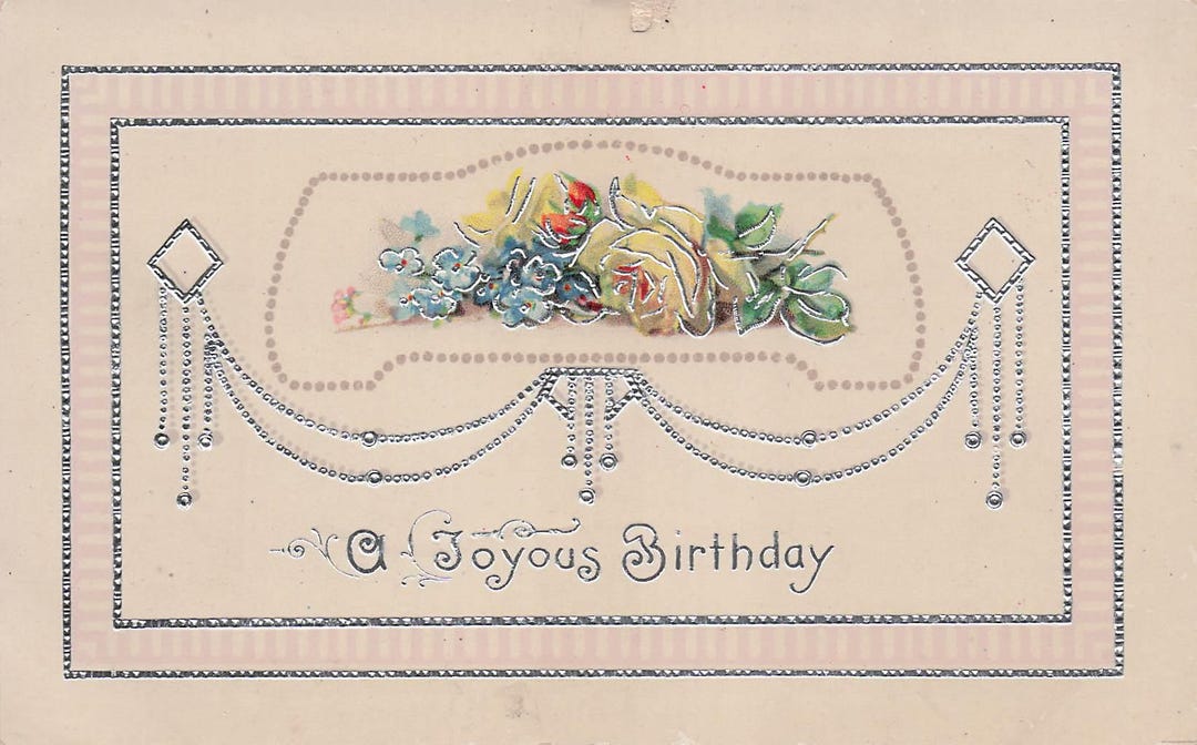 Birthday: Antique "a Joyous Birthday" Embossed Postcard With Floral ...