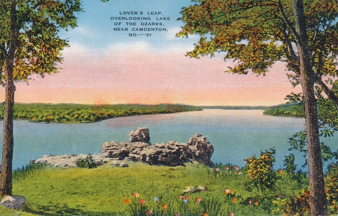 Missouri: Antique lover's Leap, Lake of the Ozarks Postcard Pristine ...