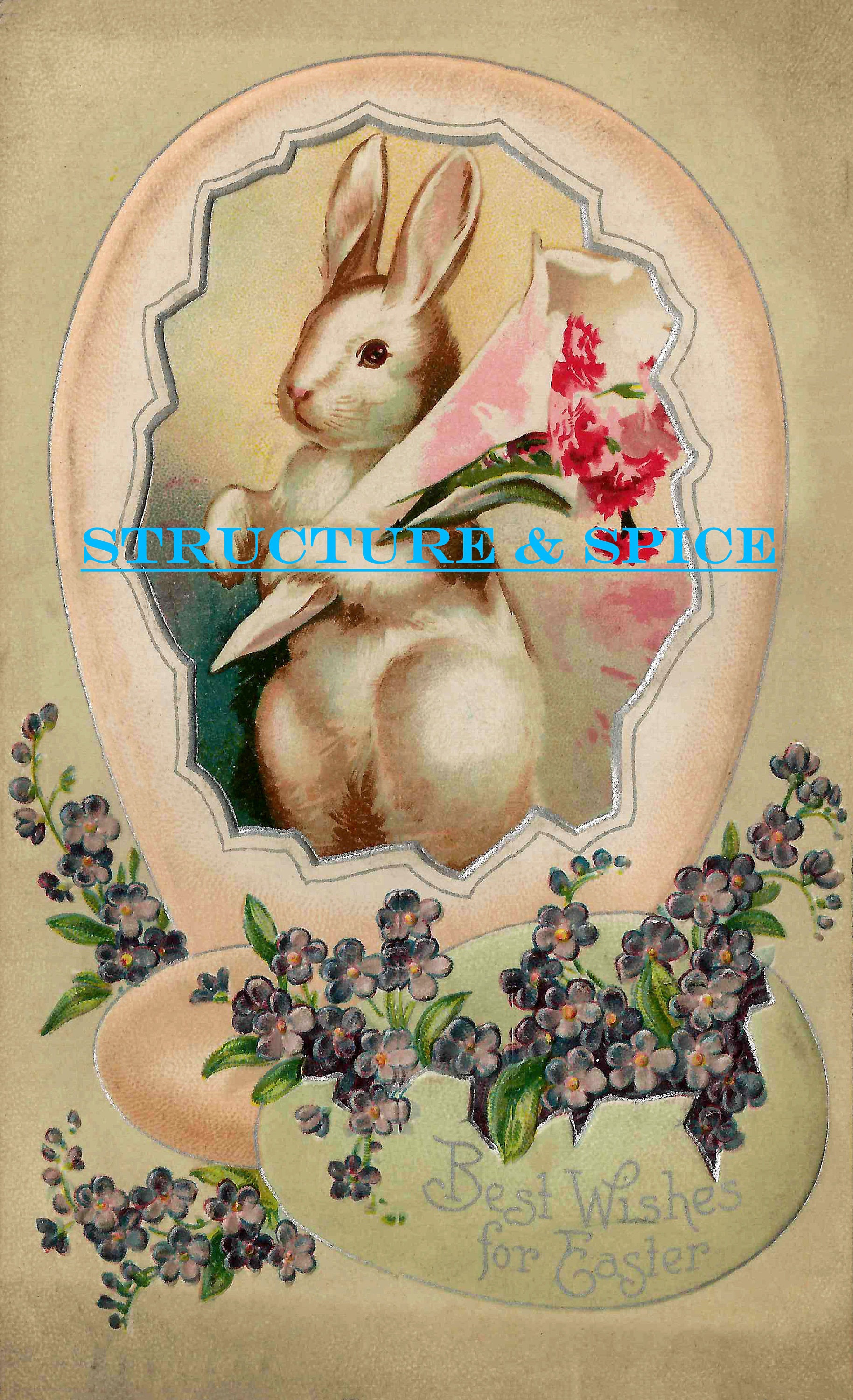 Home & Living Edwardian Era Easter Tidings Postcard Image With Festive ...