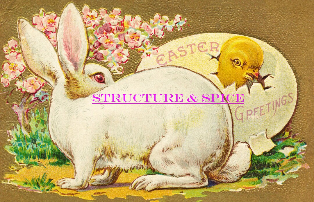 DIGITAL Library: Antique Edwardian Easter Postcard With White - Etsy UK