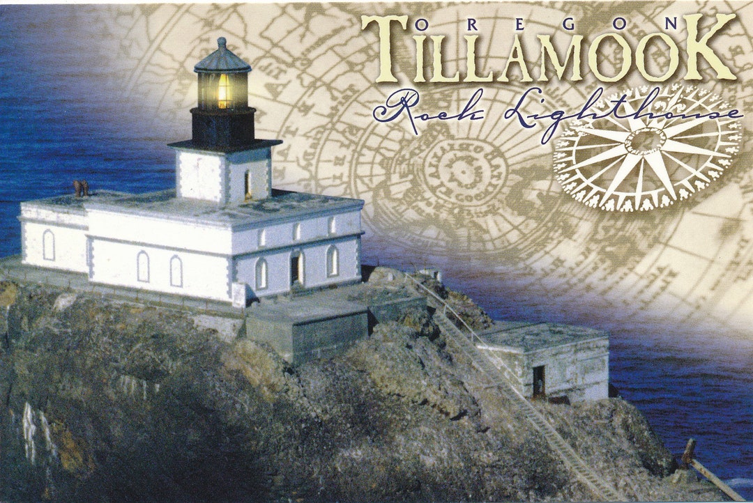 Oregon: Vintage Postcard of Tillamook Rock Lighthouse in - Etsy