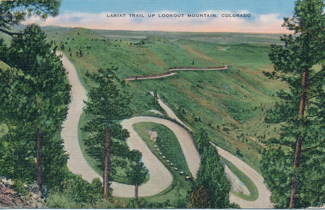 Colorado: Vintage "lariat Trail up Lookout Mountain, Colorado" Scenic ...