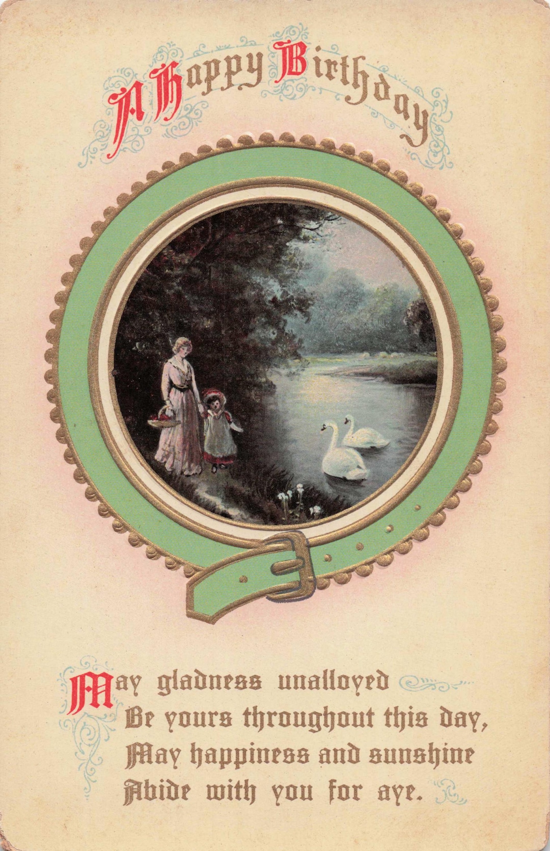 Birthday: Antique "a Happy Birthday" Postcard | Early 1900s Embossed ...