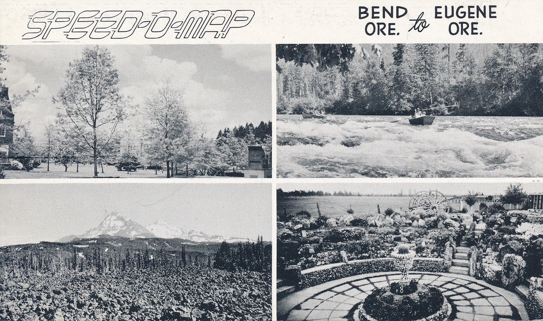 Oregon: Vintage Speed-o-map Postcard of Bend and Eugene Oregon. This ...