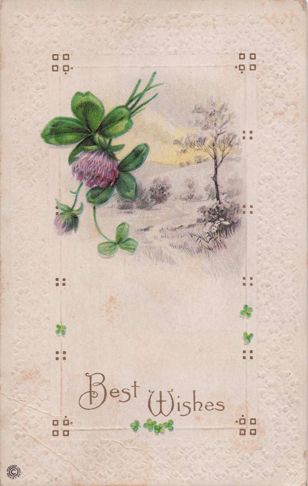 Antique 1920 "best Wishes" Postcard – Timeless Charm & Embossed Beauty ...