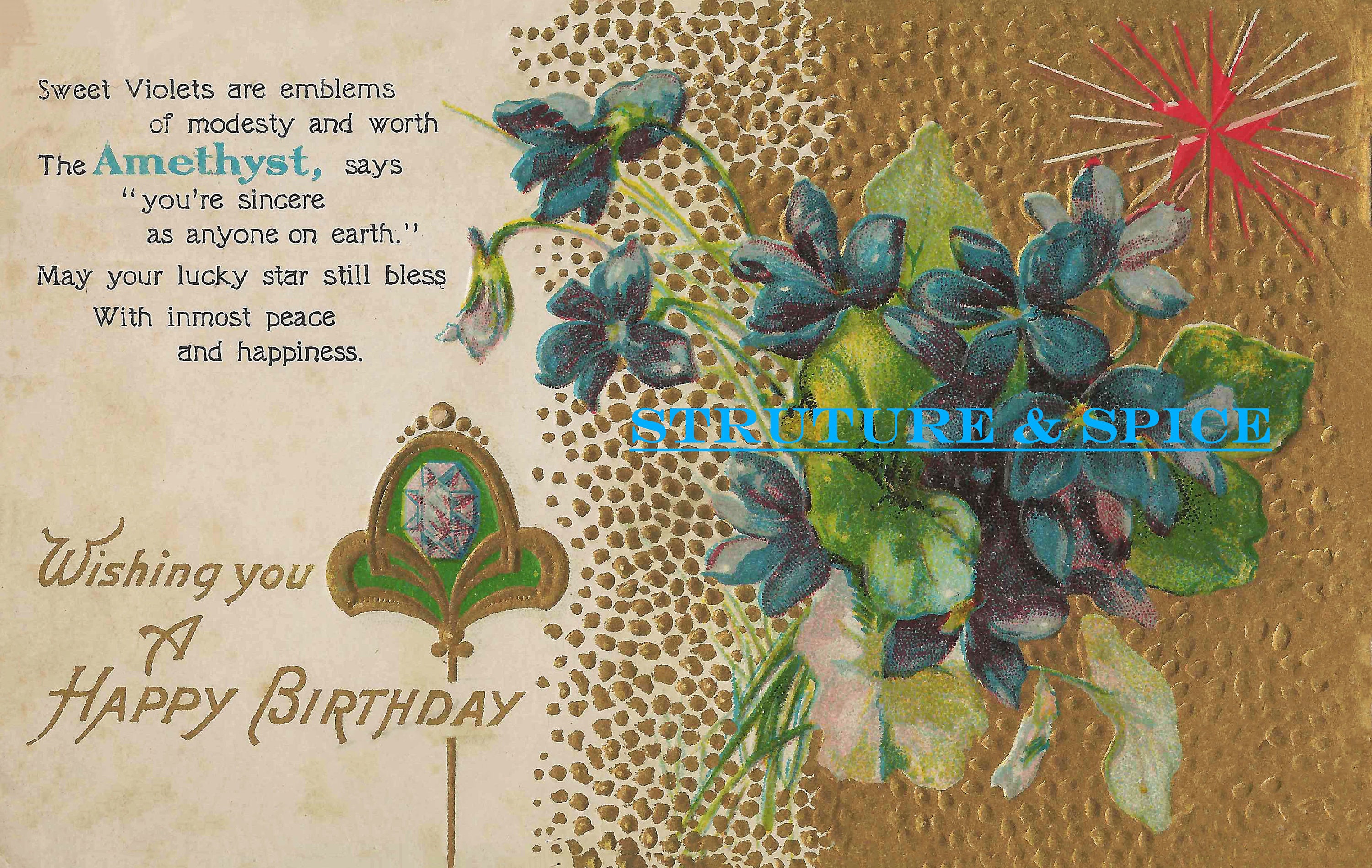 DIGITAL Library: Antique Happy Birthday Greeting Postcard Featuring a ...