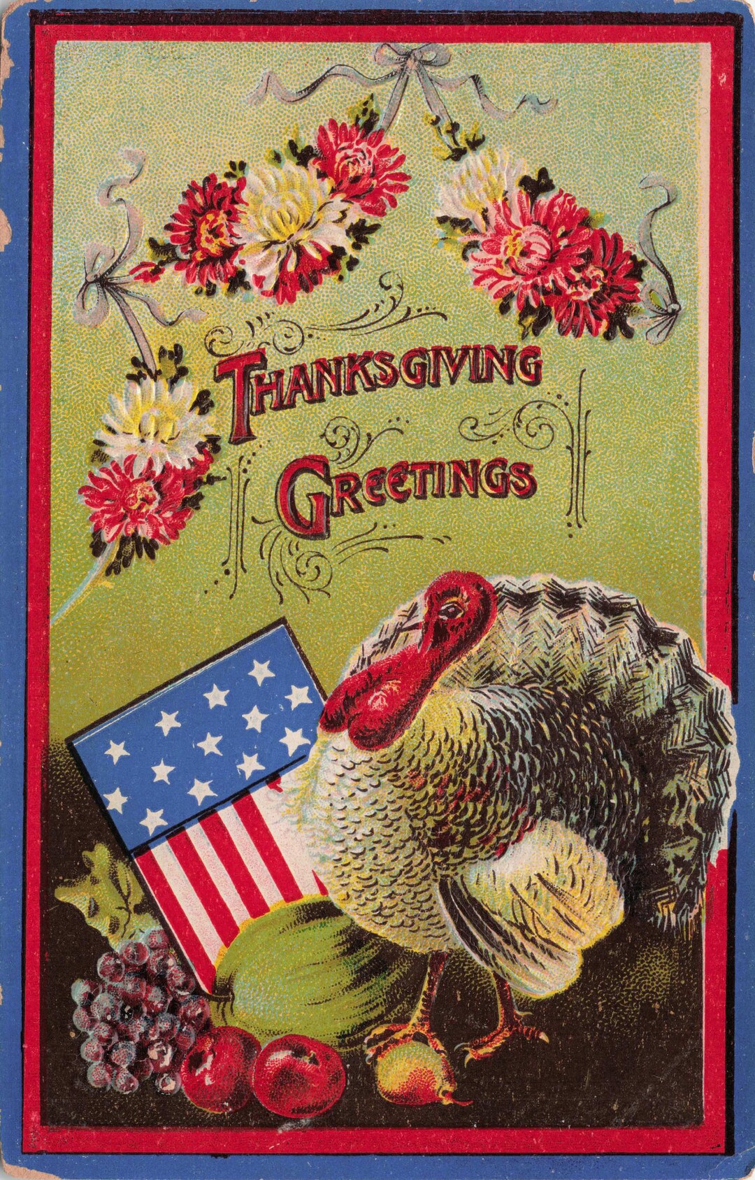 Thanksgiving: Vintage 1910s Thanksgiving Greetings Postcard With ...