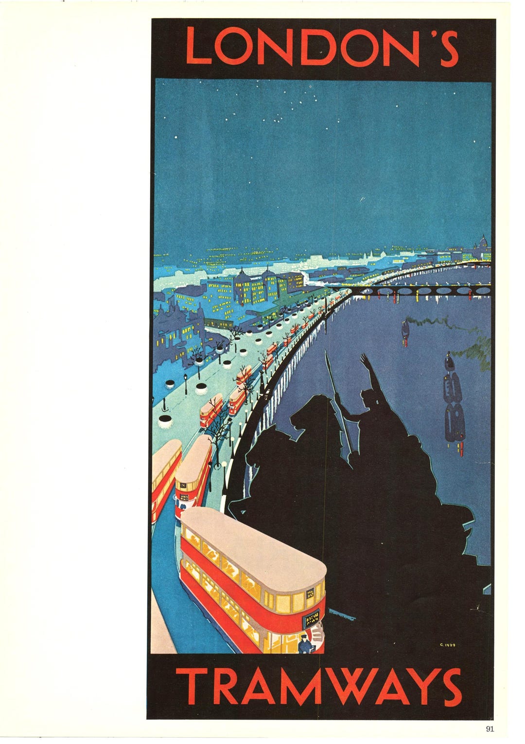 World: Stunning Vintage London Tramways Poster - Classic British ...