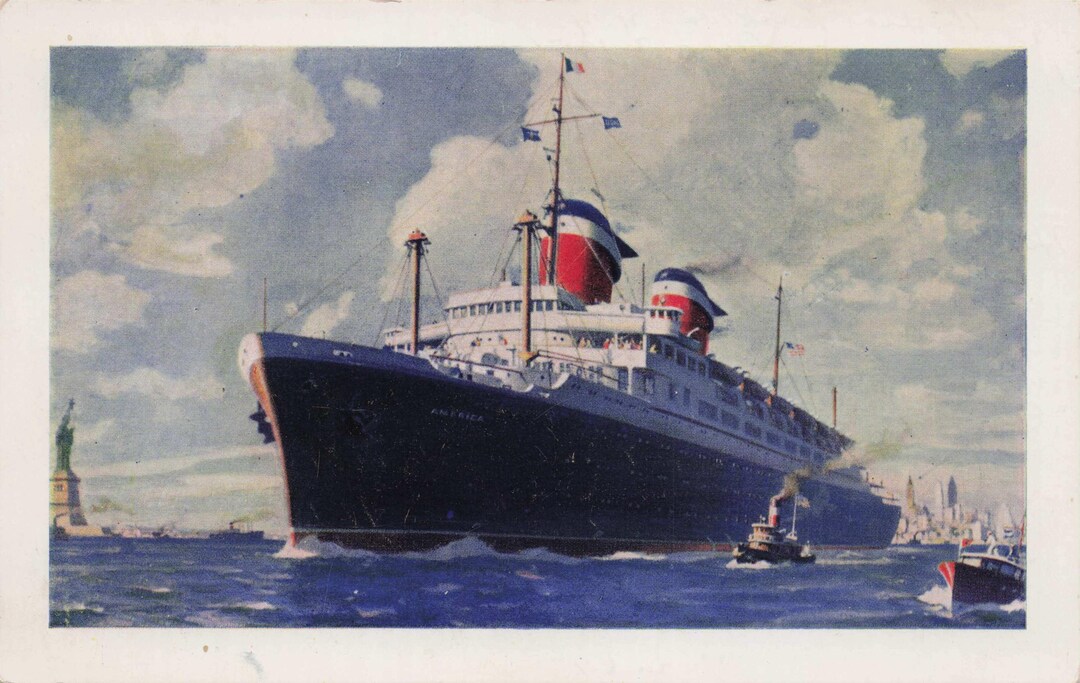 Novelty: Vintage SS America Postcard - Nautical Delight! - Etsy