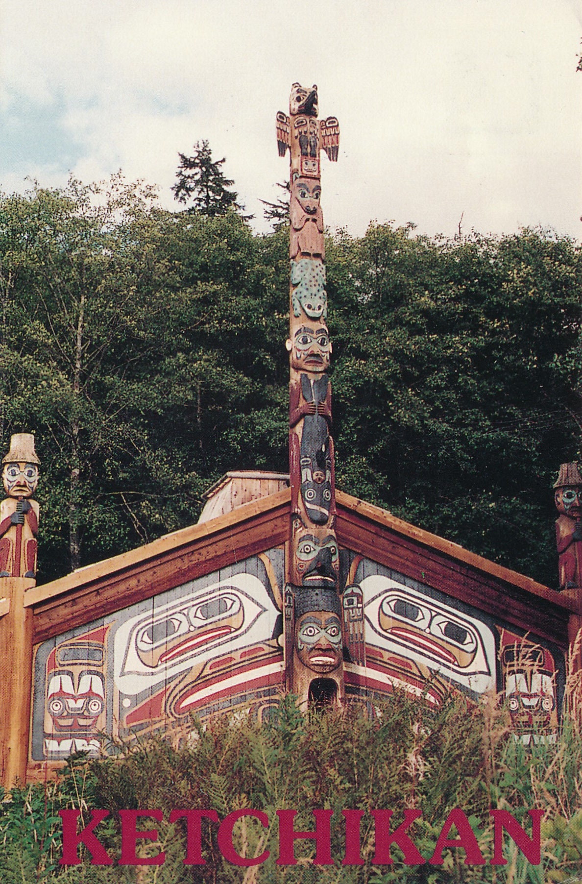 Alaska: Vintage Postcard of the Chief Raven House Located in Bright ...
