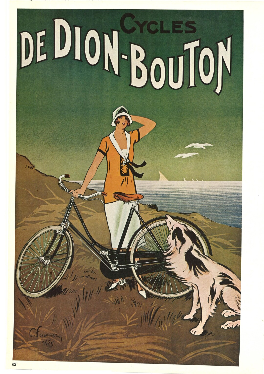 Classic French Cycling Poster - De Dion-bouton Cycles - 1920s Vintage ...