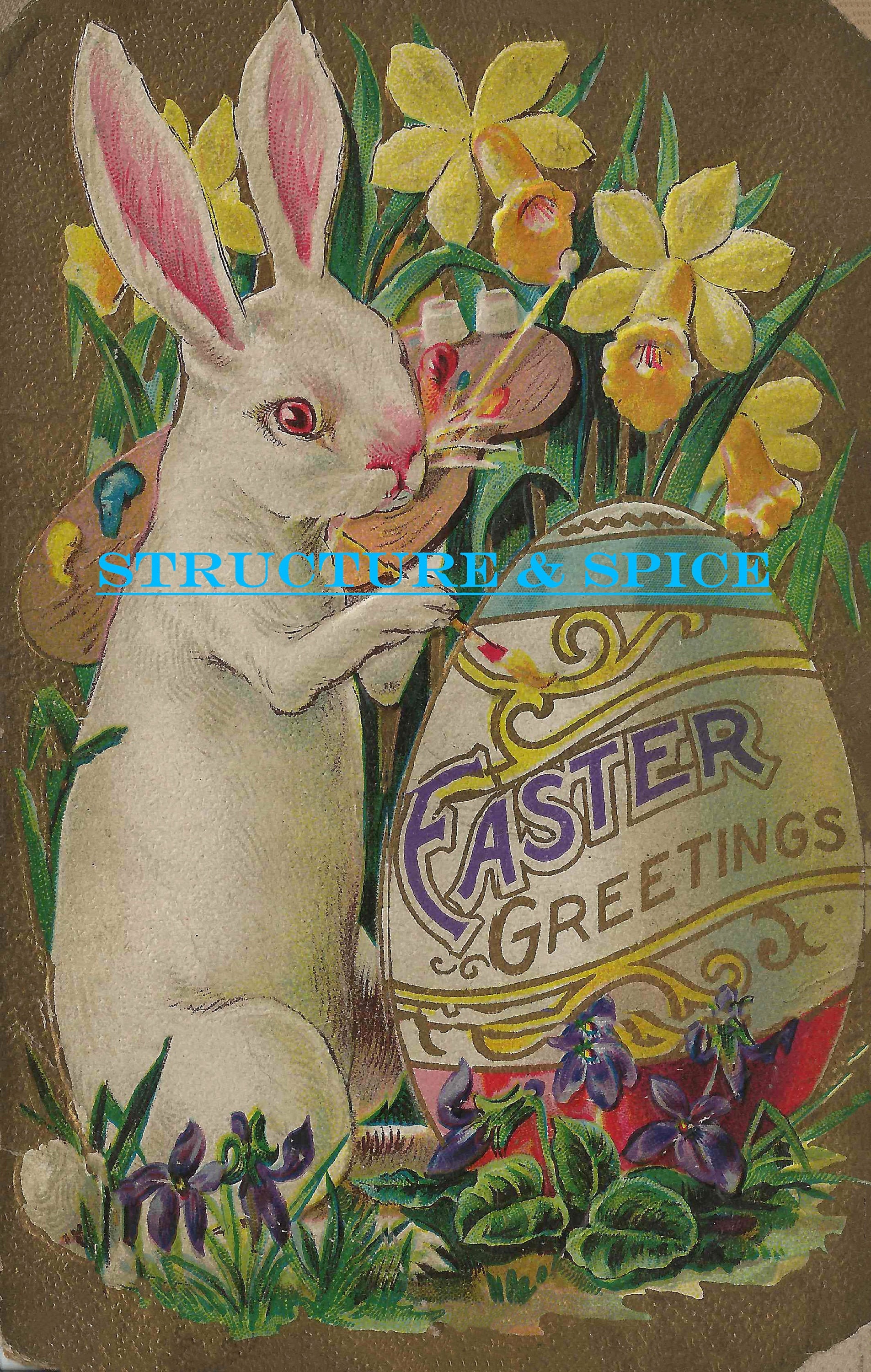 Home & Living Edwardian Era Easter Tidings Postcard Image With Festive ...