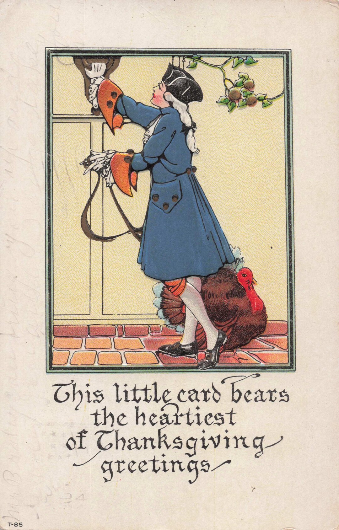 Thanksgiving: Antique Thanksgiving Postcard Colonial Era Design ...