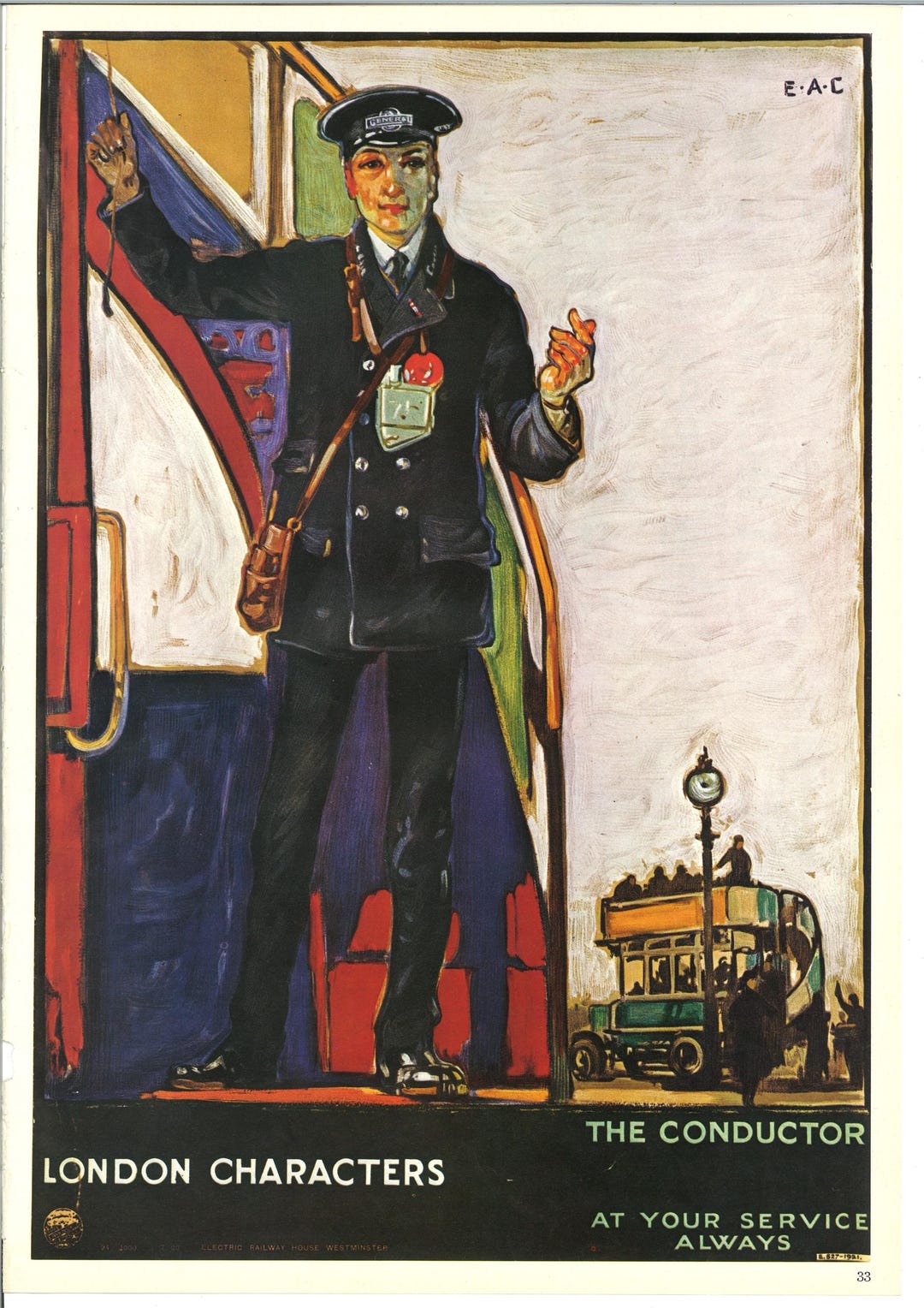 World: Vintage London Characters - the Conductor" Poster - Iconic ...