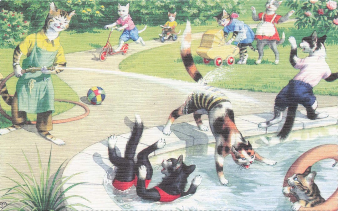 Vintage Alfred Mainzer Cat Postcard – Hartung Anthropomorphic Art - Etsy