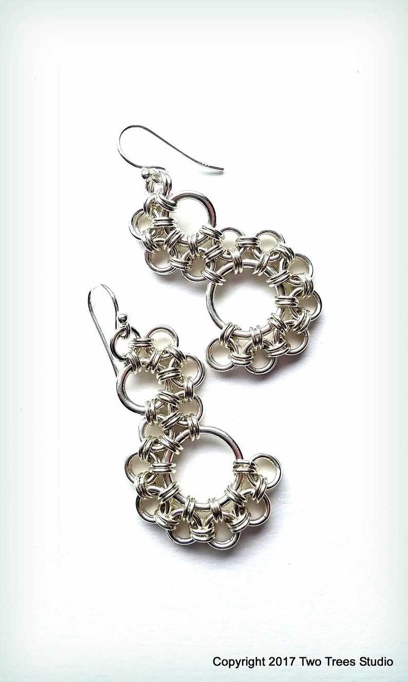 Sterling Silver Handwoven Chainmaille Earrings Artisan - Etsy