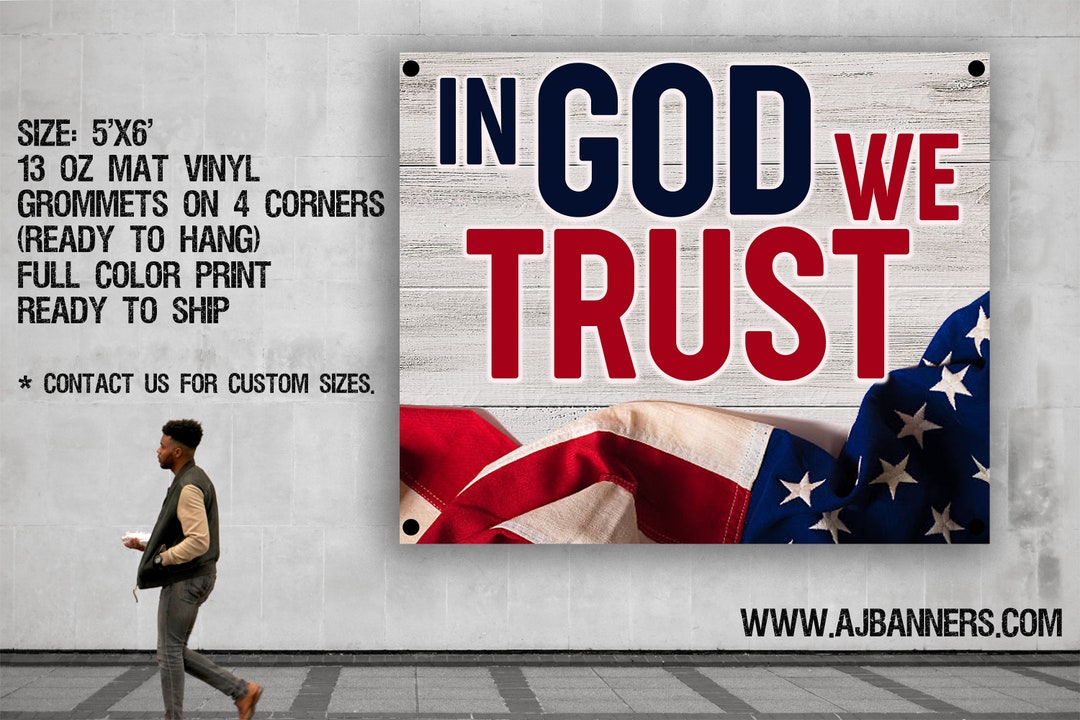In God We Trust Banner, USA Banner, Patriotic Banner, Outdoor Banner ...