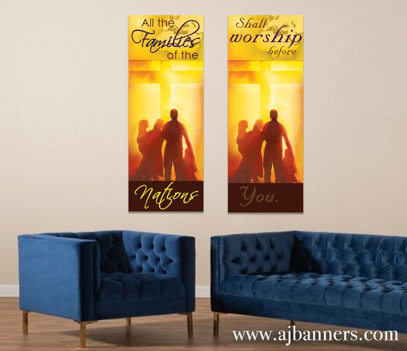 Church Worship Banners: Vinyl Wall Decor, Set of 2 (24” X 60") - Etsy
