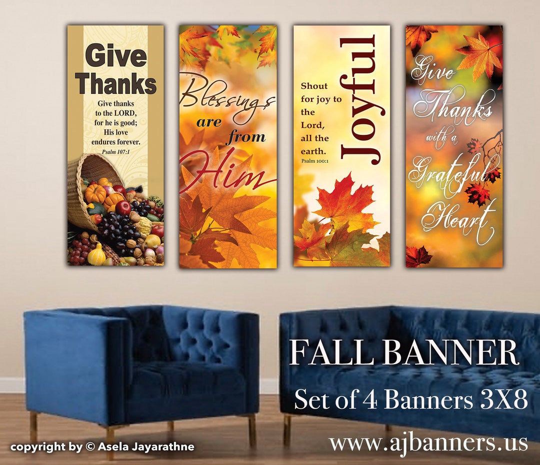 Church/ Sanctuary Banners - Fall Banners, Give Thanks, Blessings From ...
