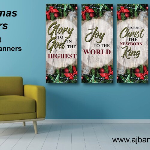 Christmas Banners Set of 4 Banners 24x60 Each - Etsy